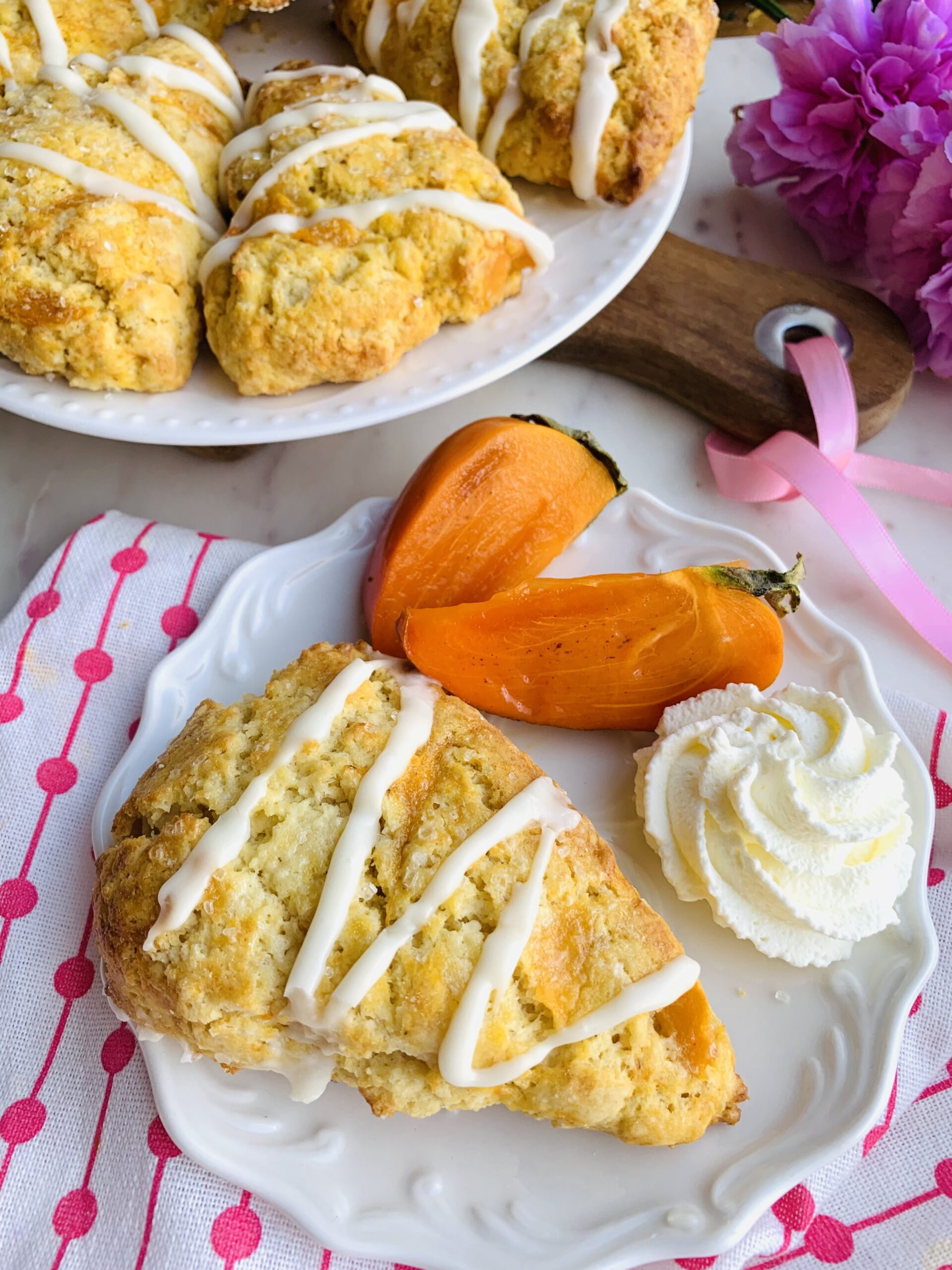 Persimmon Scones with Vanilla Glaze - A Perfect Feast